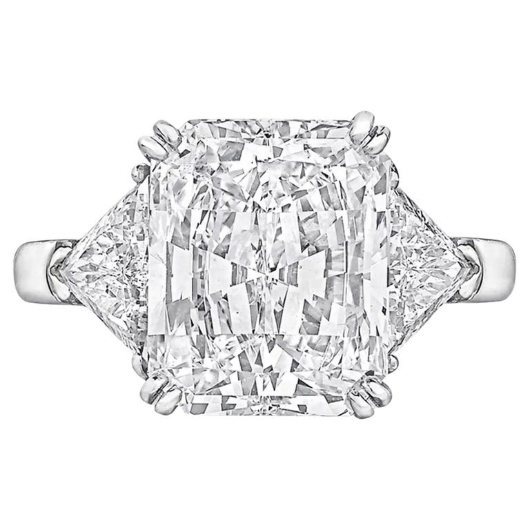 GIA Certified 4 Carat Radiant Cut Diamond Ring E Color For Sale at 1stDibs