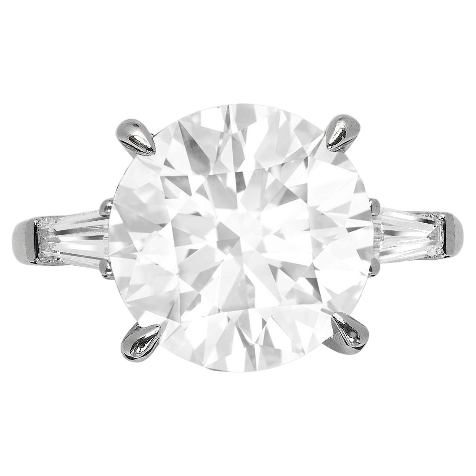 GIA Certified 3.02 Carat Round Brilliant Cut Diamond Platinum Ring For ...