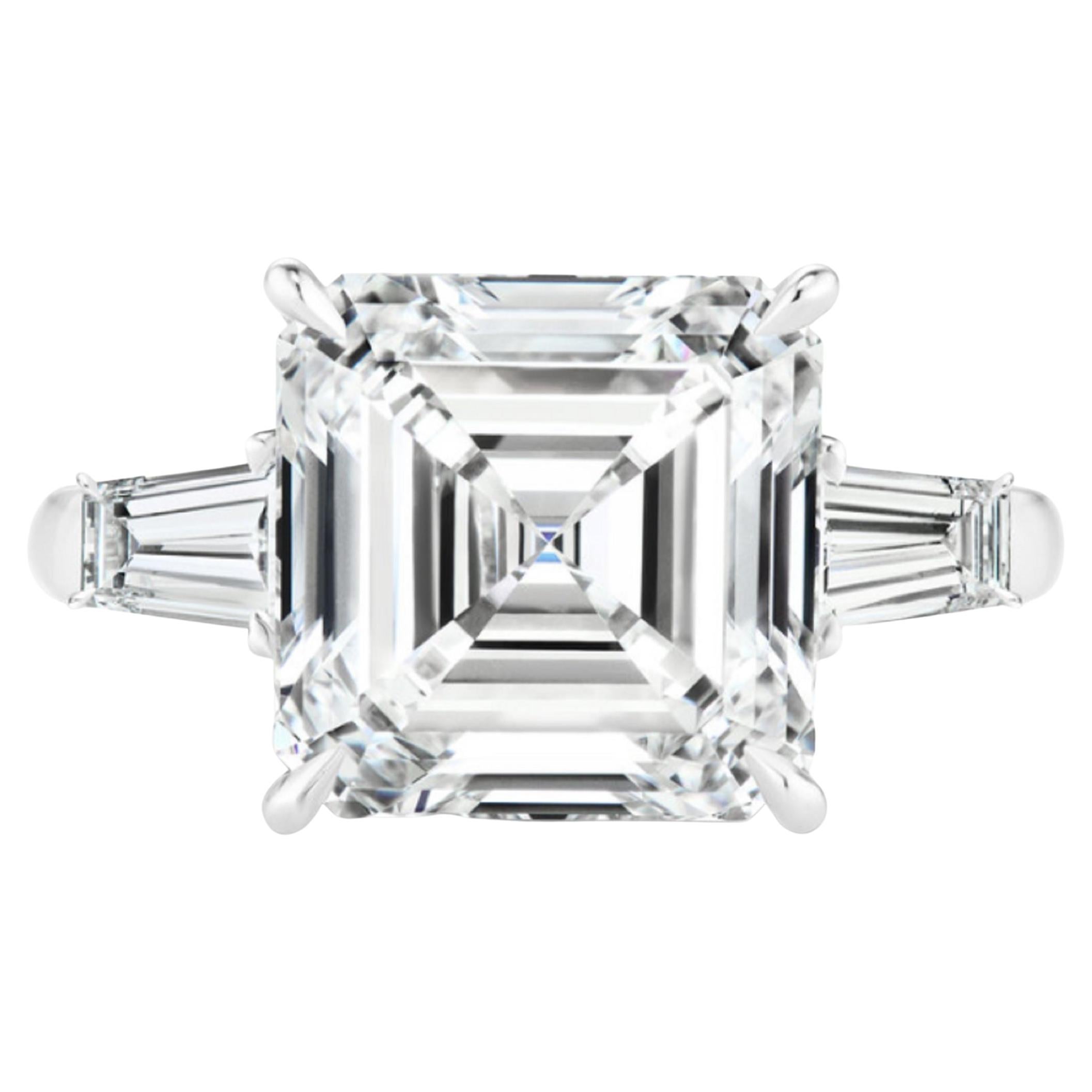 Beautiful Square Emerald Cut Diamond Ring at 1stDibs