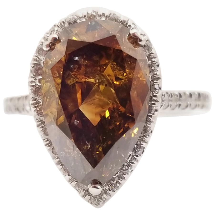 GIA Certified 0.59 Carat Pear Shape Natural Fancy Purple Pink Diamond ...