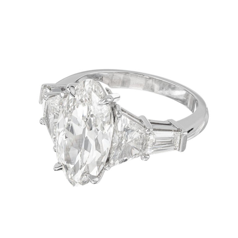 GIA Certified 4.01 Carat Marquise Diamond Three-Stone Platinum ...