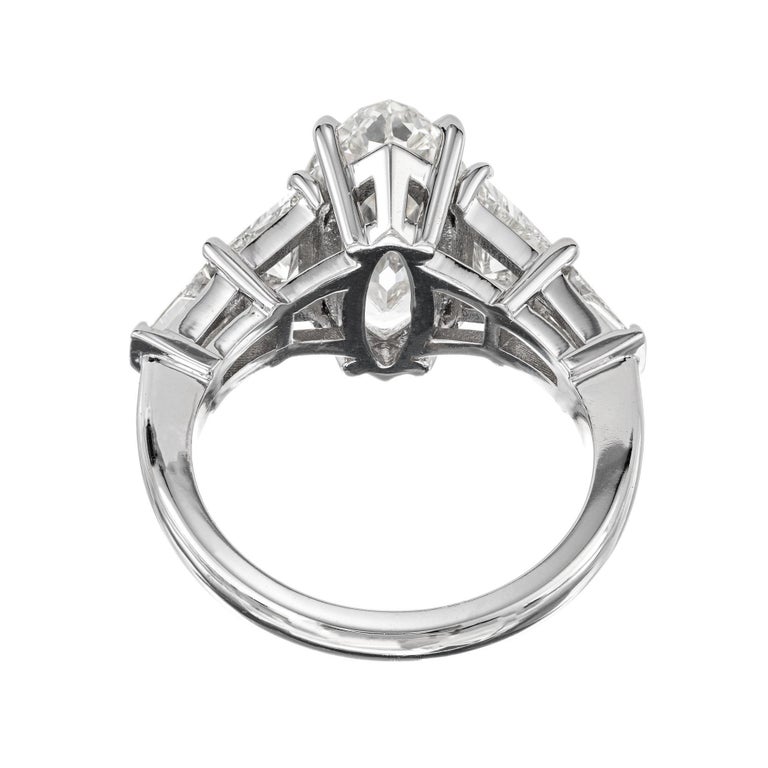 GIA Certified 4.01 Carat Marquise Diamond Three-Stone Platinum ...