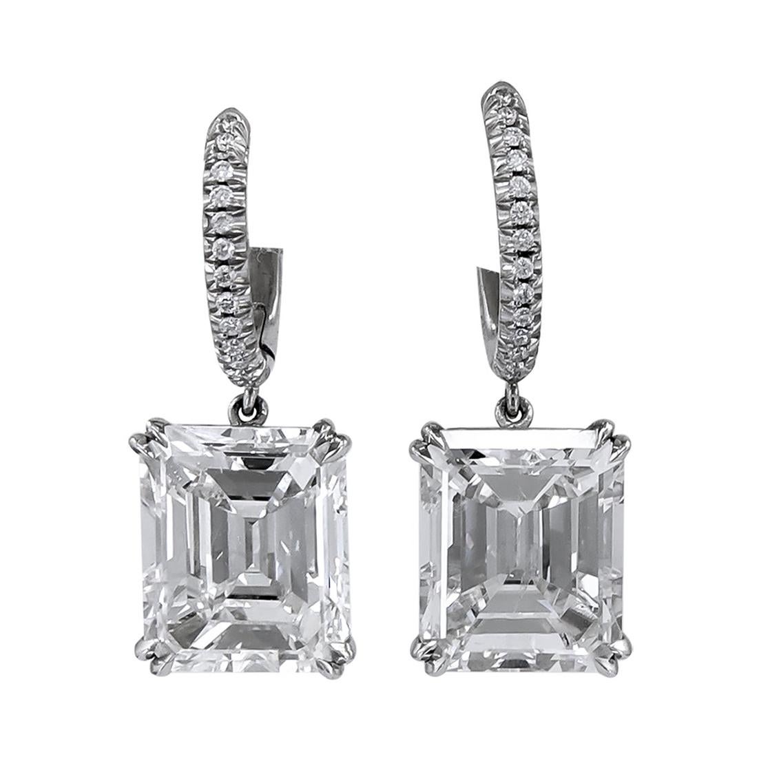 58 Carat Cushion Cut Diamond Earrings GIA at 1stDibs