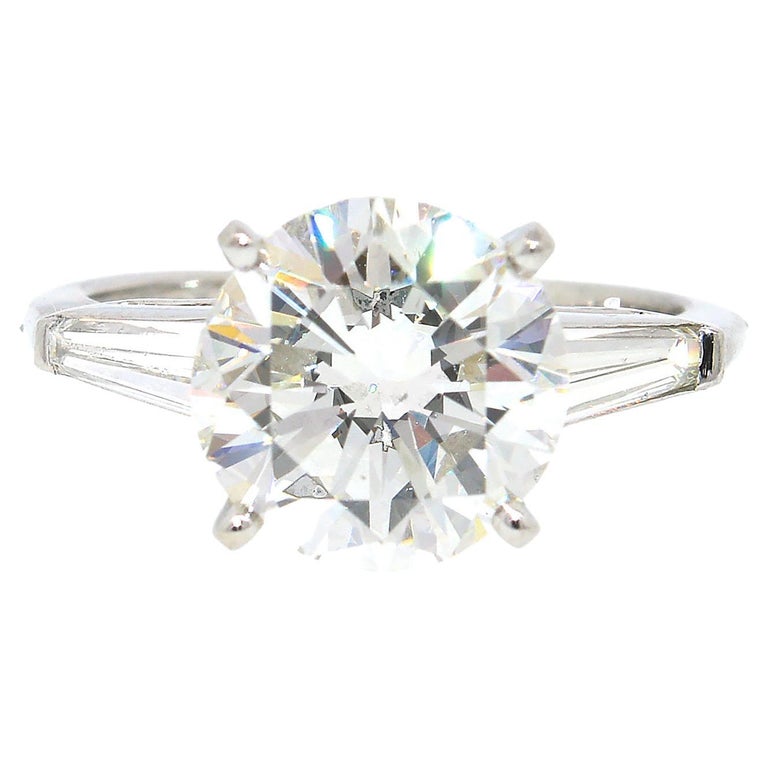 GIA Certified 4.03 Carat RBC Diamond Engagement Ring For Sale at 1stDibs