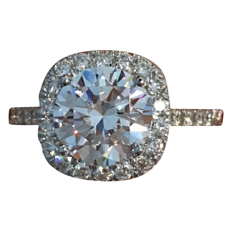 AGS Ideal Cut Round Brilliant Cut Diamond Engagement Ring at 1stDibs ...