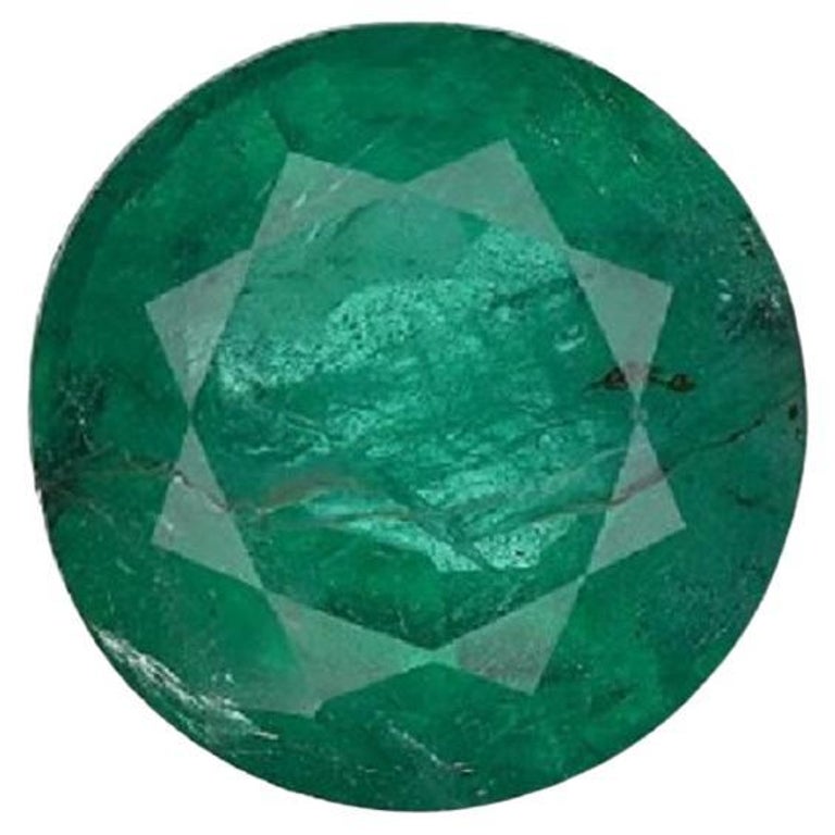 GIA Certified 4.21 Carat Round Shape Emerald For Sale at 1stDibs