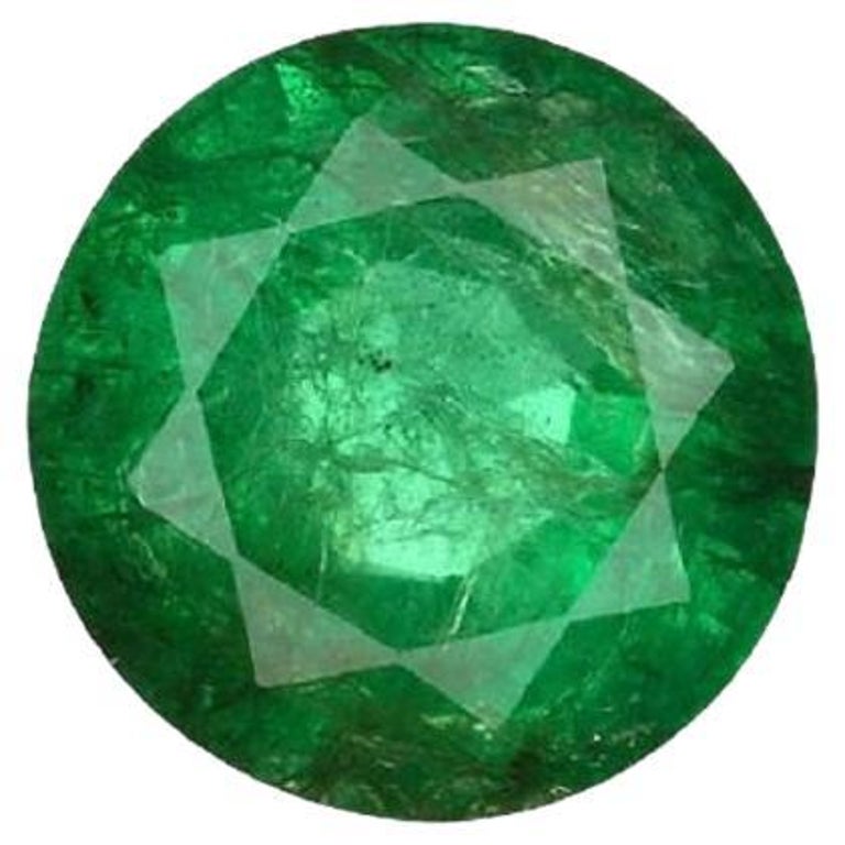 GIA Certified 4.22 Carat Round Shape Emerald For Sale at 1stDibs