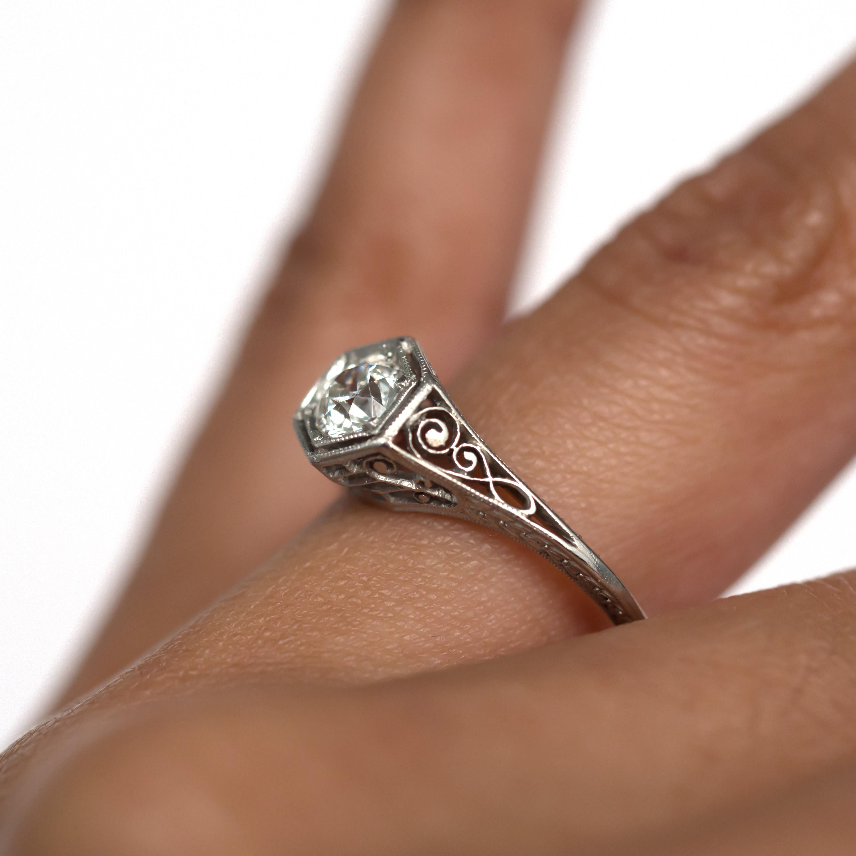 GIA Certified .45 Carat Diamond Platinum Engagement Ring at 1stDibs ...