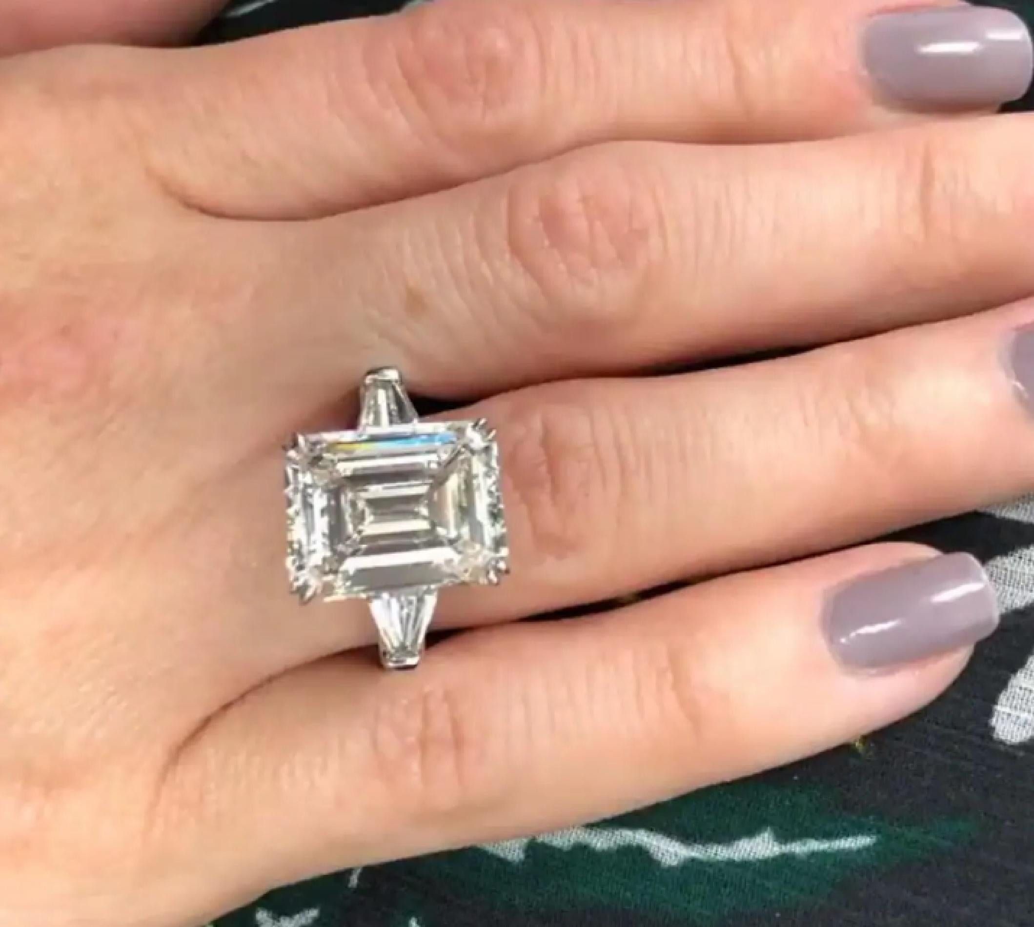 GIA Certified 4 Carat Emerald Cut Diamond Ring For Sale at 1stDibs | 4 ...