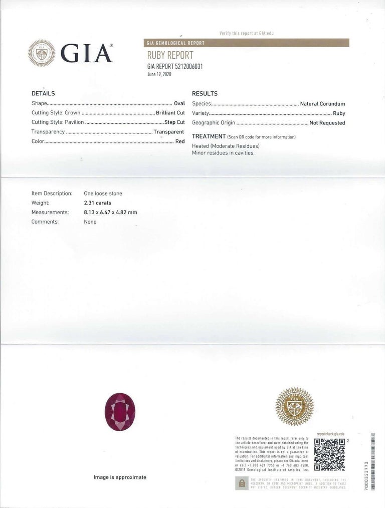 GIA Certified 4.56 Carat Ruby Round Diamond Halo Earrings For Sale at ...