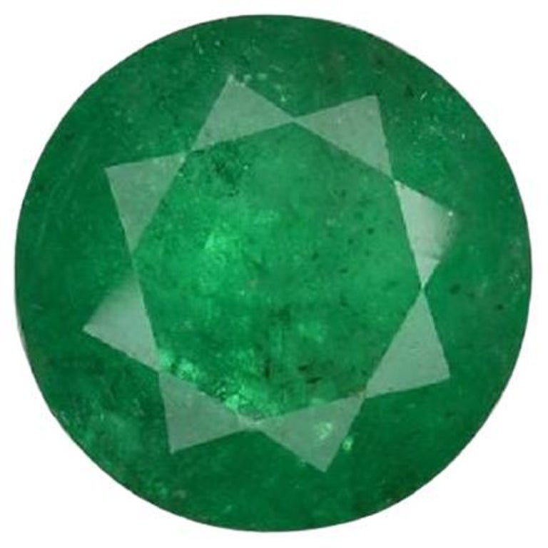 GIA Certified 4.59 Carat Round Shape Emerald For Sale at 1stDibs