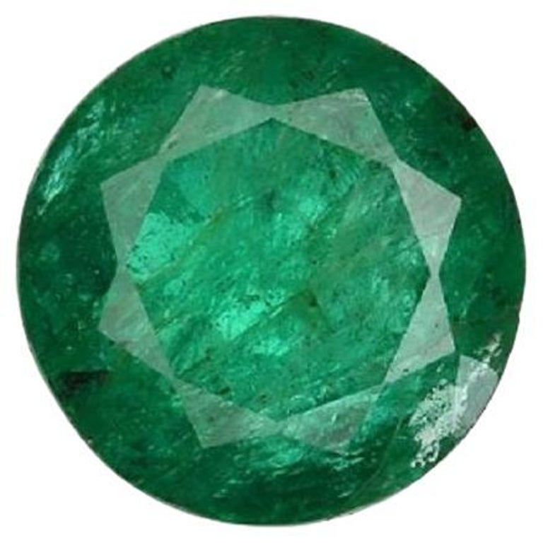 GIA Certified 4.65 Carat Round Shape Emerald For Sale at 1stDibs
