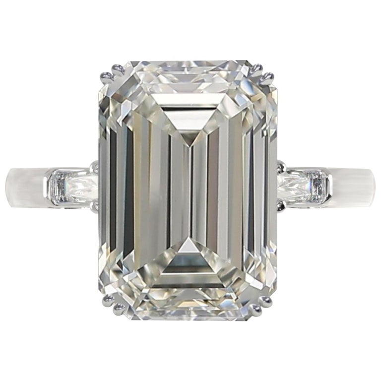 GIA Certified 4 Carat Emerald Cut Diamond Ring For Sale at 1stDibs ...