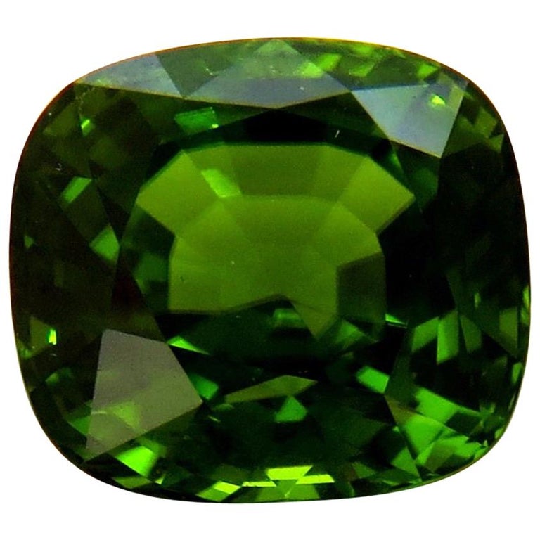 GIA Certified 48.09 Carat Natural Vivid Green Peridot Cushion VVS For ...