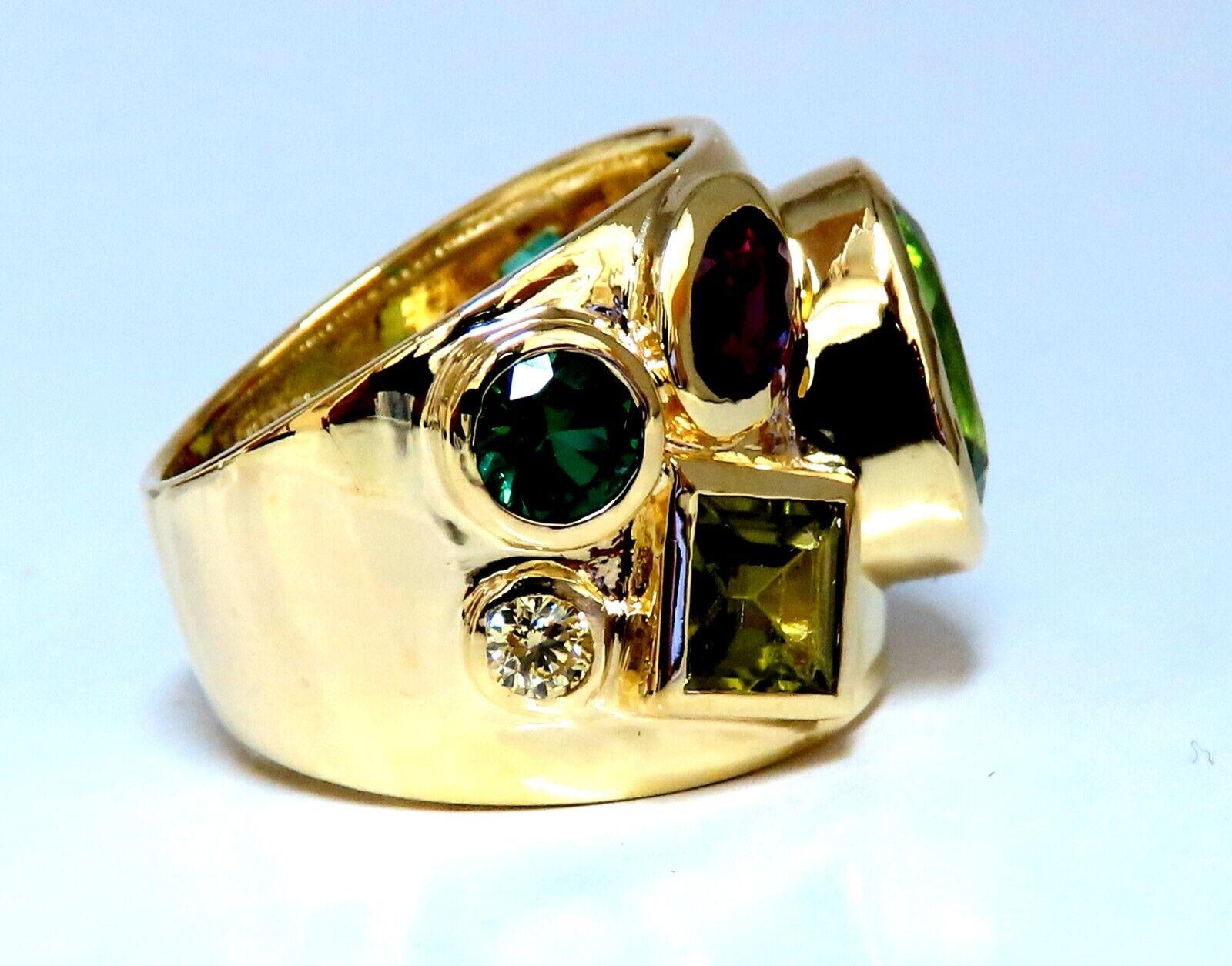 GIA Certified 4.88ct Natural Green Peridot Diamonds Rings 14kt Emerald ...