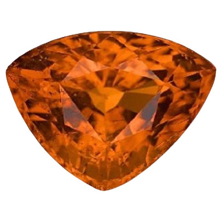 GIA Certified 4.96 Carat Triangular Spessartine Garnet For Sale at 1stDibs