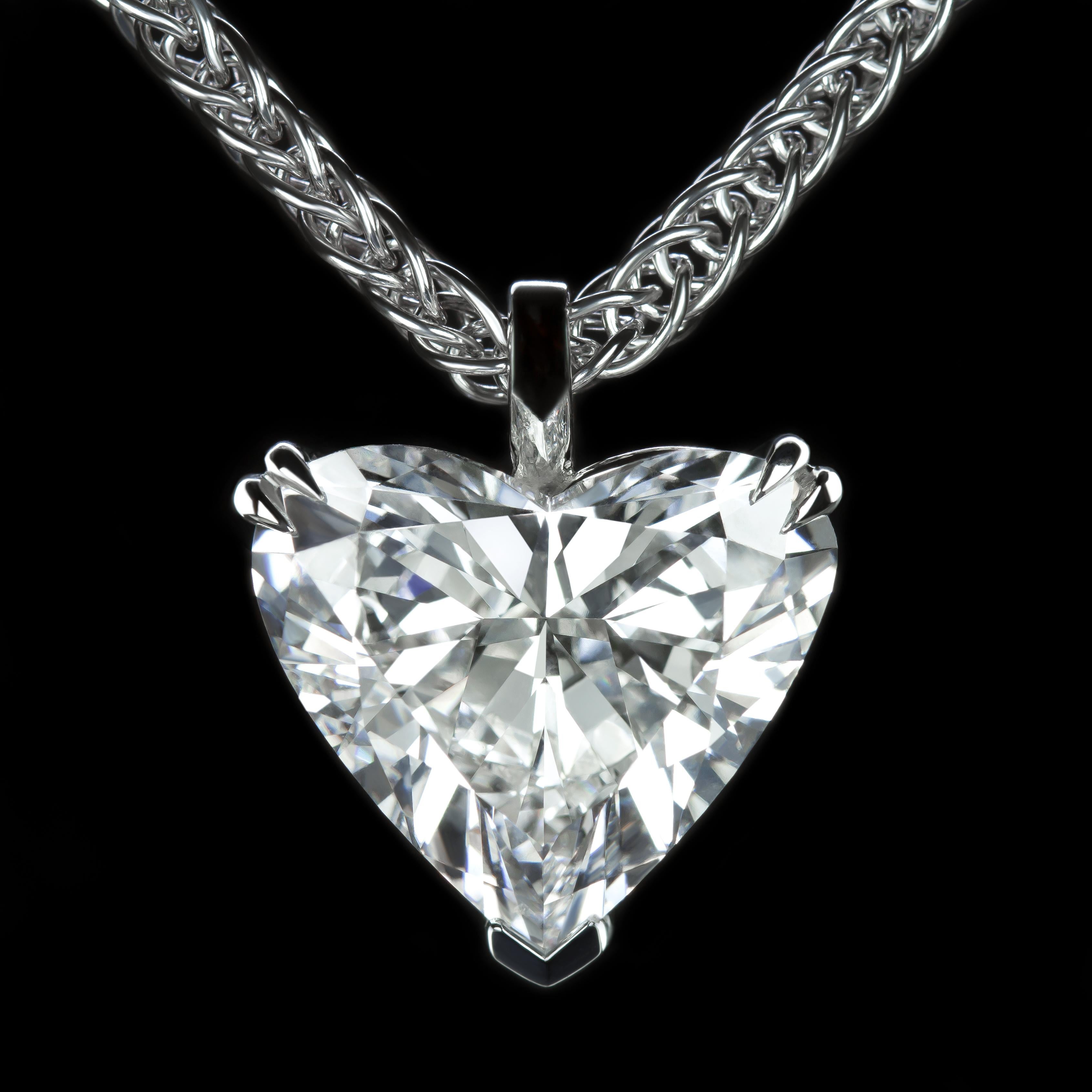 GIA Certified 5 Carat D Color vs1 Clarity Heart Shape Diamond Necklace ...