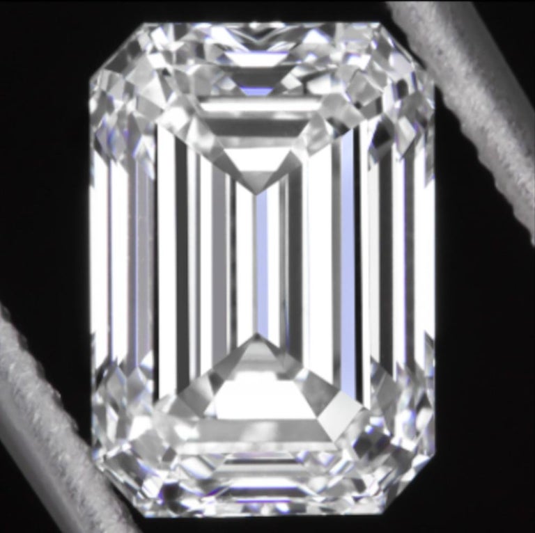 GIA Certified 5 Carat Emerald Cut D Flawless Clarity Diamond Ring For ...