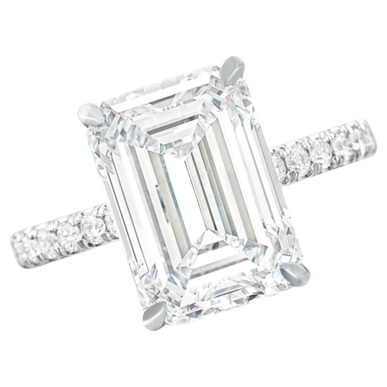 GIA Certified 5 Carat Emerald Cut Diamond Ring TYPE 2A GOLCONDA TYPE ...