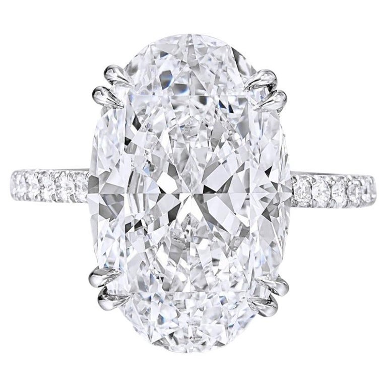 GIA Certified 5 Carat Oval Diamond Ring For Sale at 1stDibs