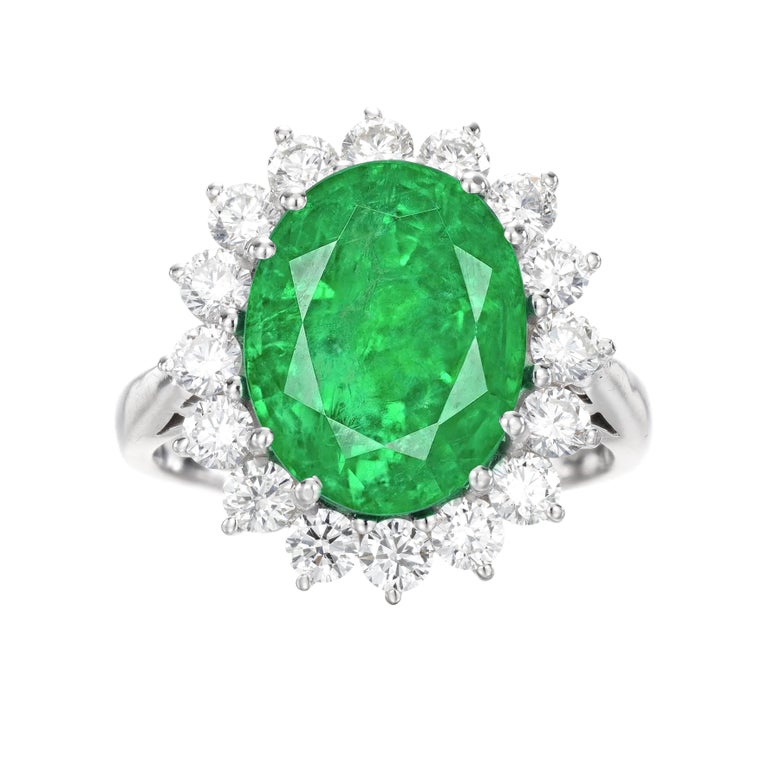 GIA Certified 5 Carat Platinum Round Brilliant Cut Diamond Engagement ...