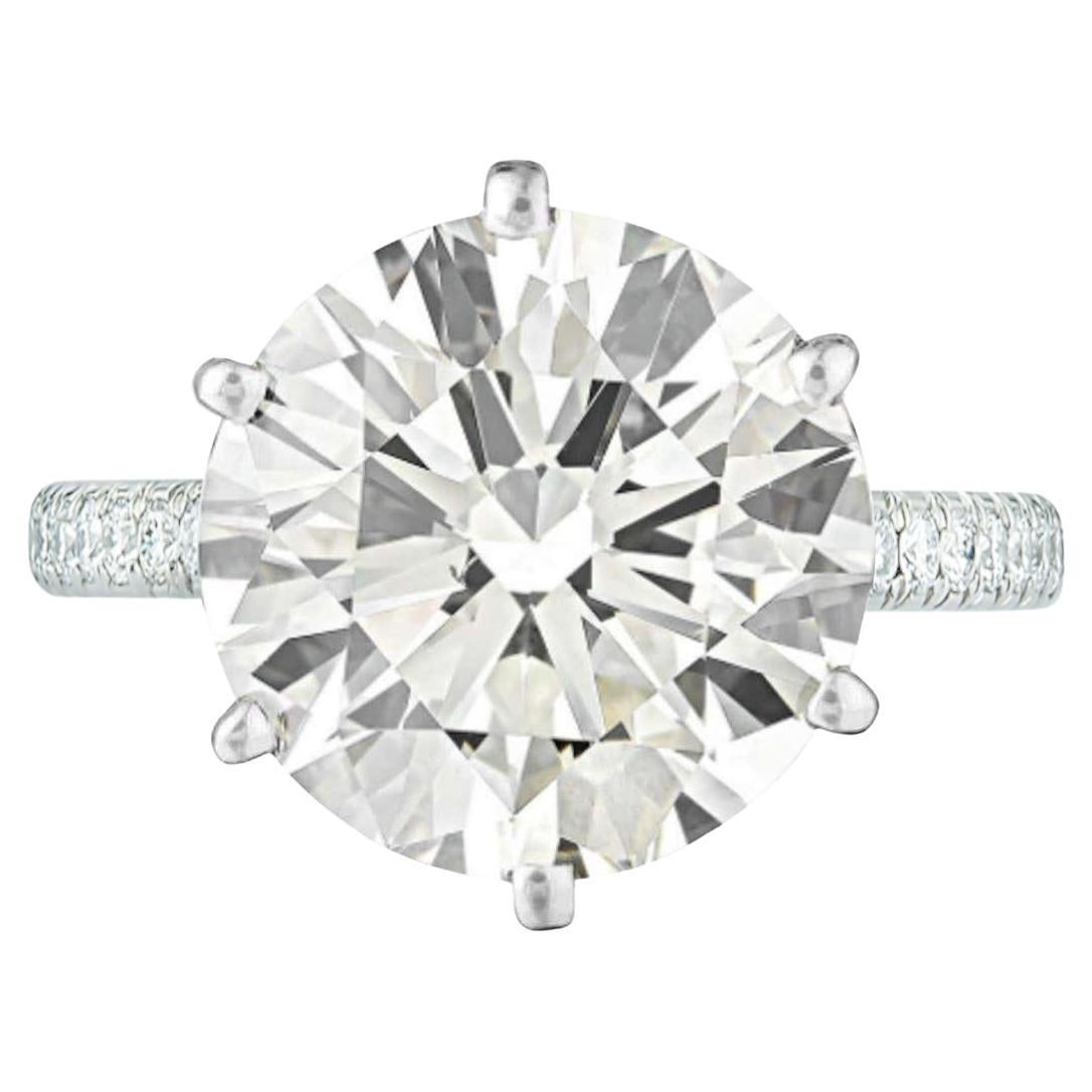GIA Certified 5 Carat Round Brilliant Cut Diamond Solitaire Ring For ...