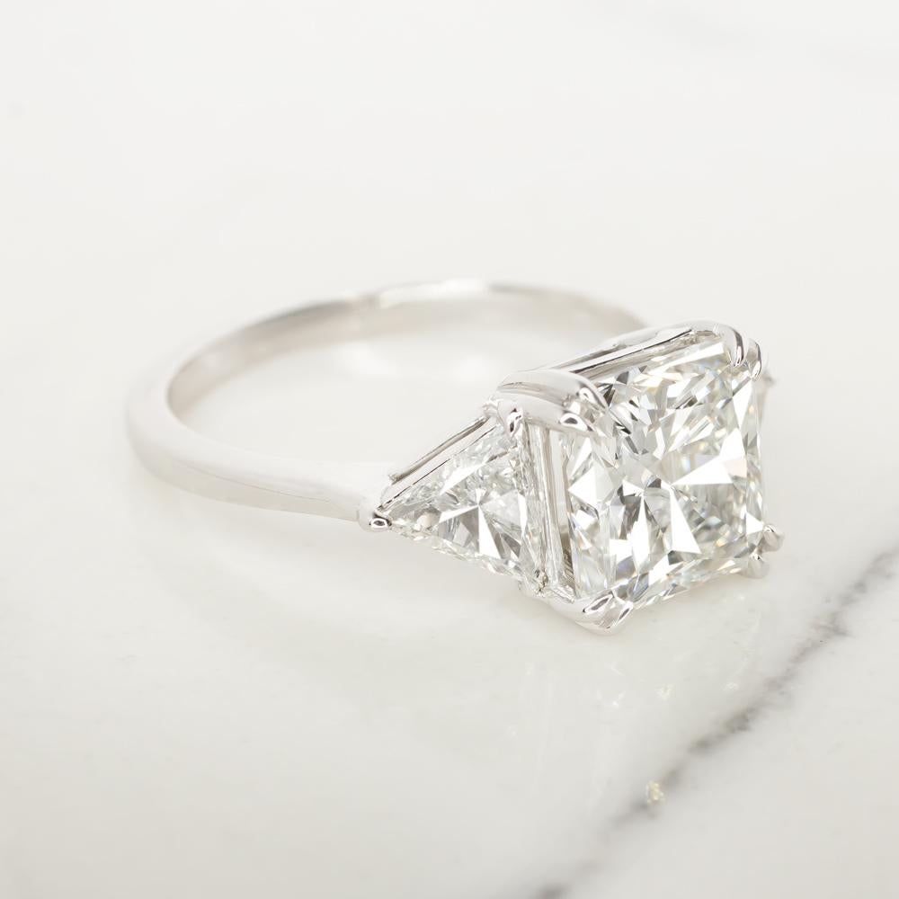 GIA Certified 5 Carat Square Radiant Cut Diamond Solitaire Ring For ...