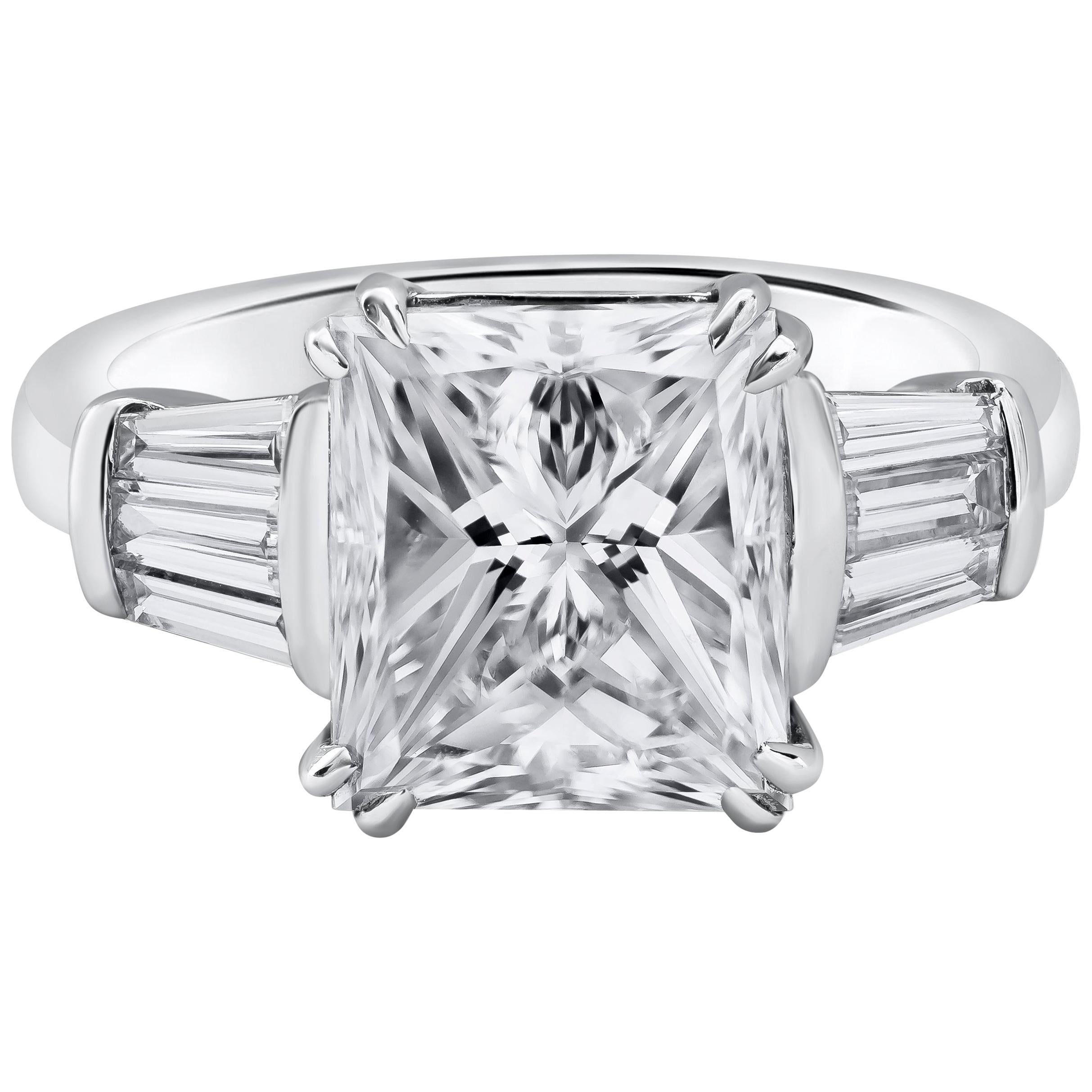 Roman Malakov GIA Certified 5.03 Carat Princess Cut Diamond Engagement ...