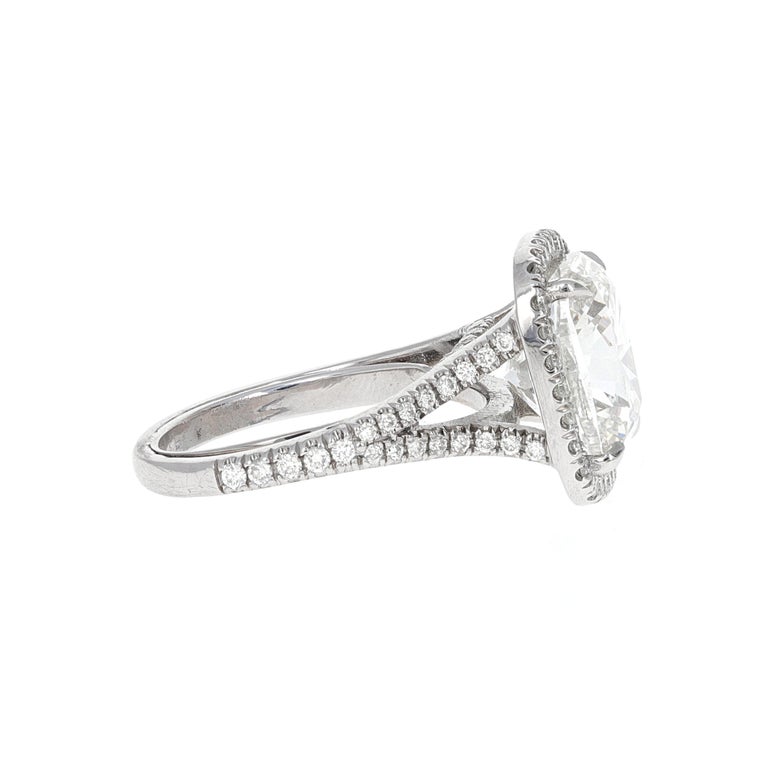 GIA Certified, 5.04 Carat, Cushion Modified Brilliant Cut Diamond Ring ...