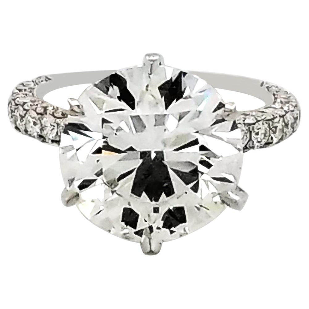 3.92 Carat Round Brilliant Diamond Engagement Ring GIA For Sale at 1stDibs