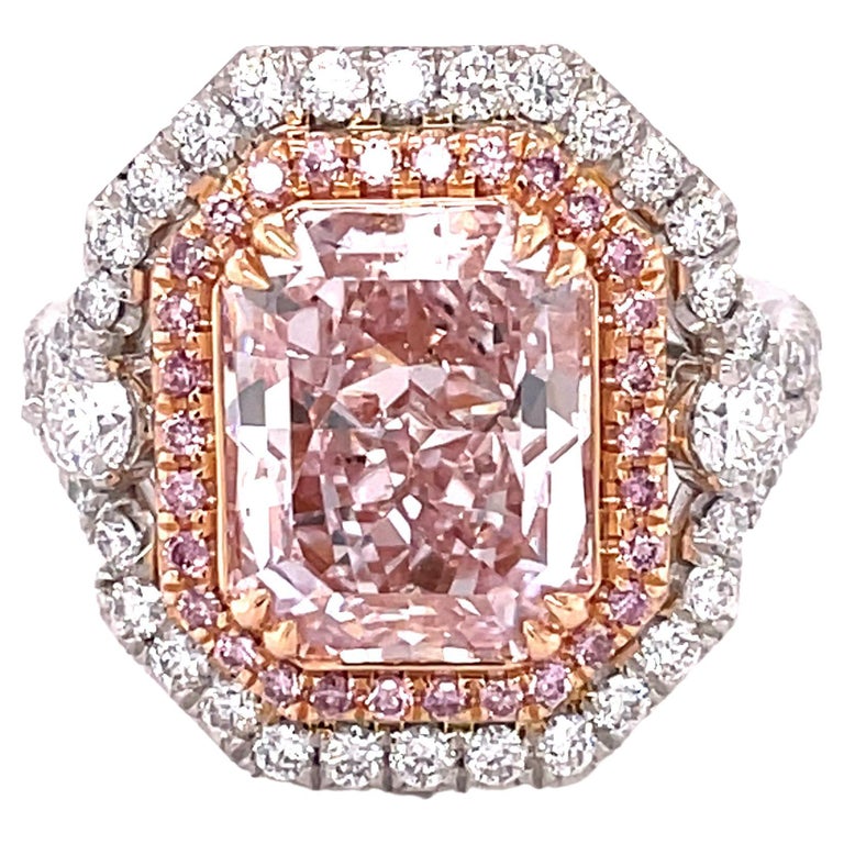 GIA Certified 6.51ct Radiant Cut, Fancy Light Purplish Pink Diamond For ...