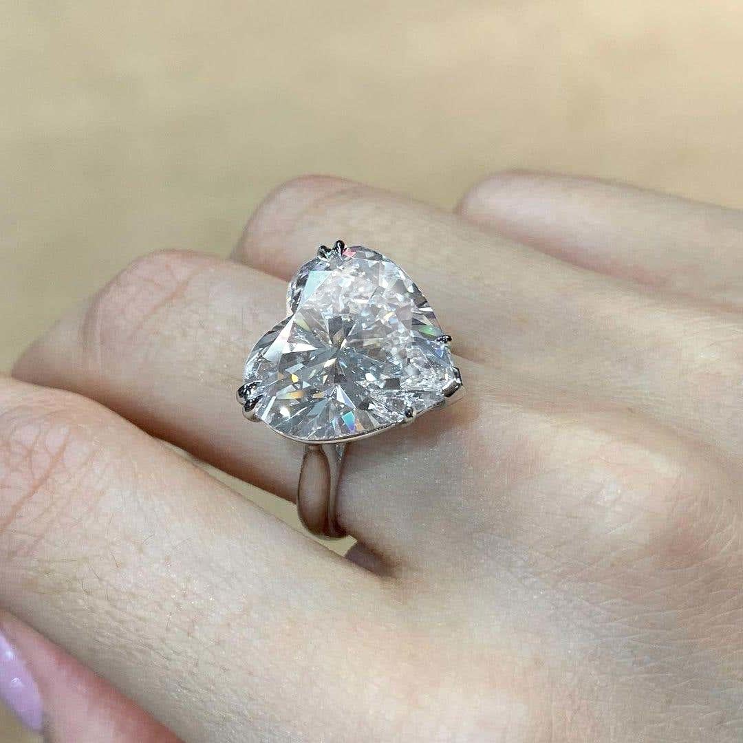 GIA Certified 5 Carat Heart Shape Diamond Platinum Ring For Sale at ...