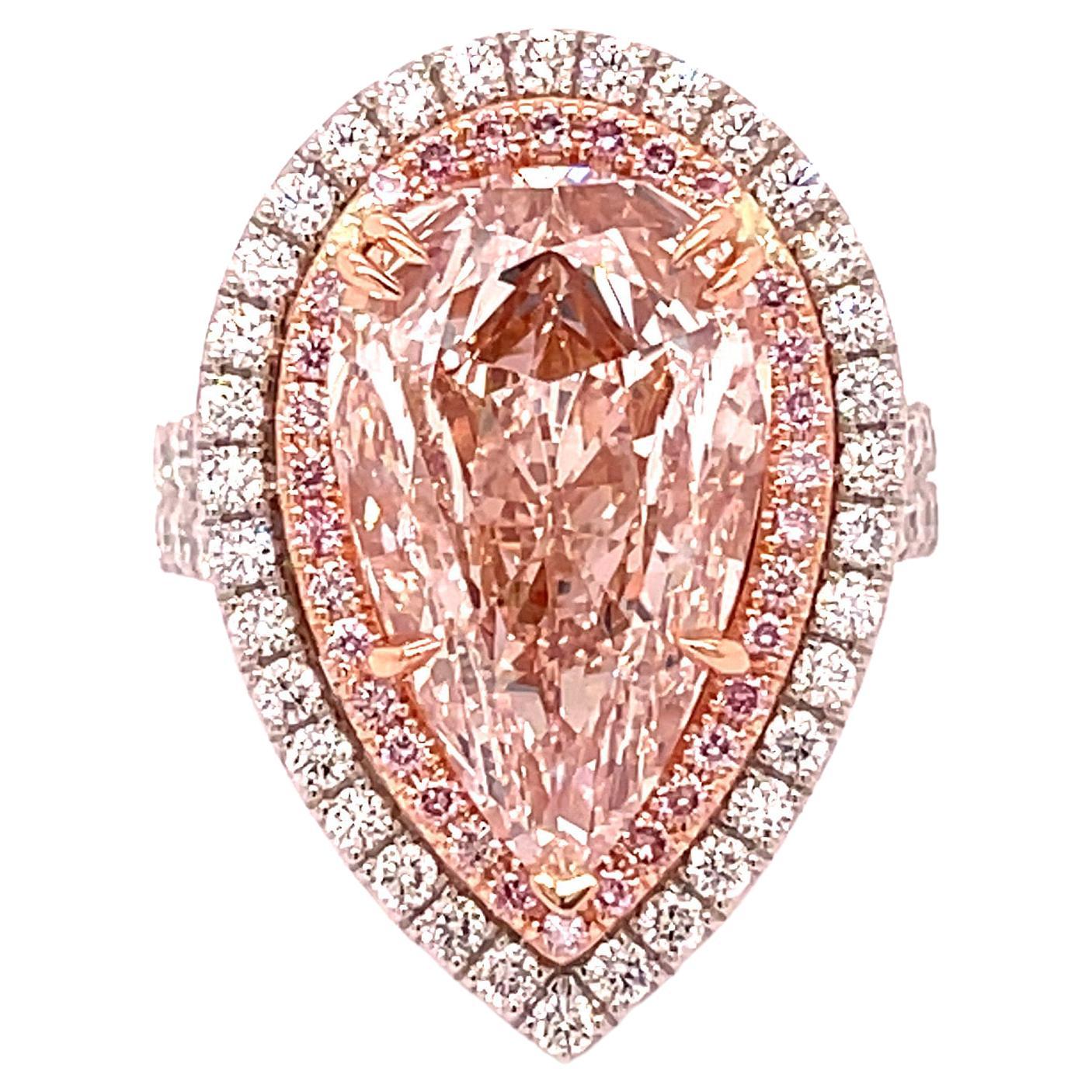 Mark Broumand 2.55 Carat Fancy Light Pink Pear Shaped Diamond ...