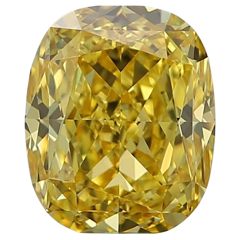 GIA Certified 5.53 Carat Fancy Intense Yellow Diamond For Sale at 1stDibs