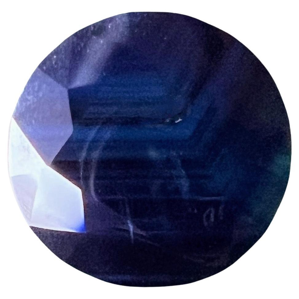 GIA Certified 5.61ct Round Natural Inky Blue Sapphire Gemstone For Sale ...