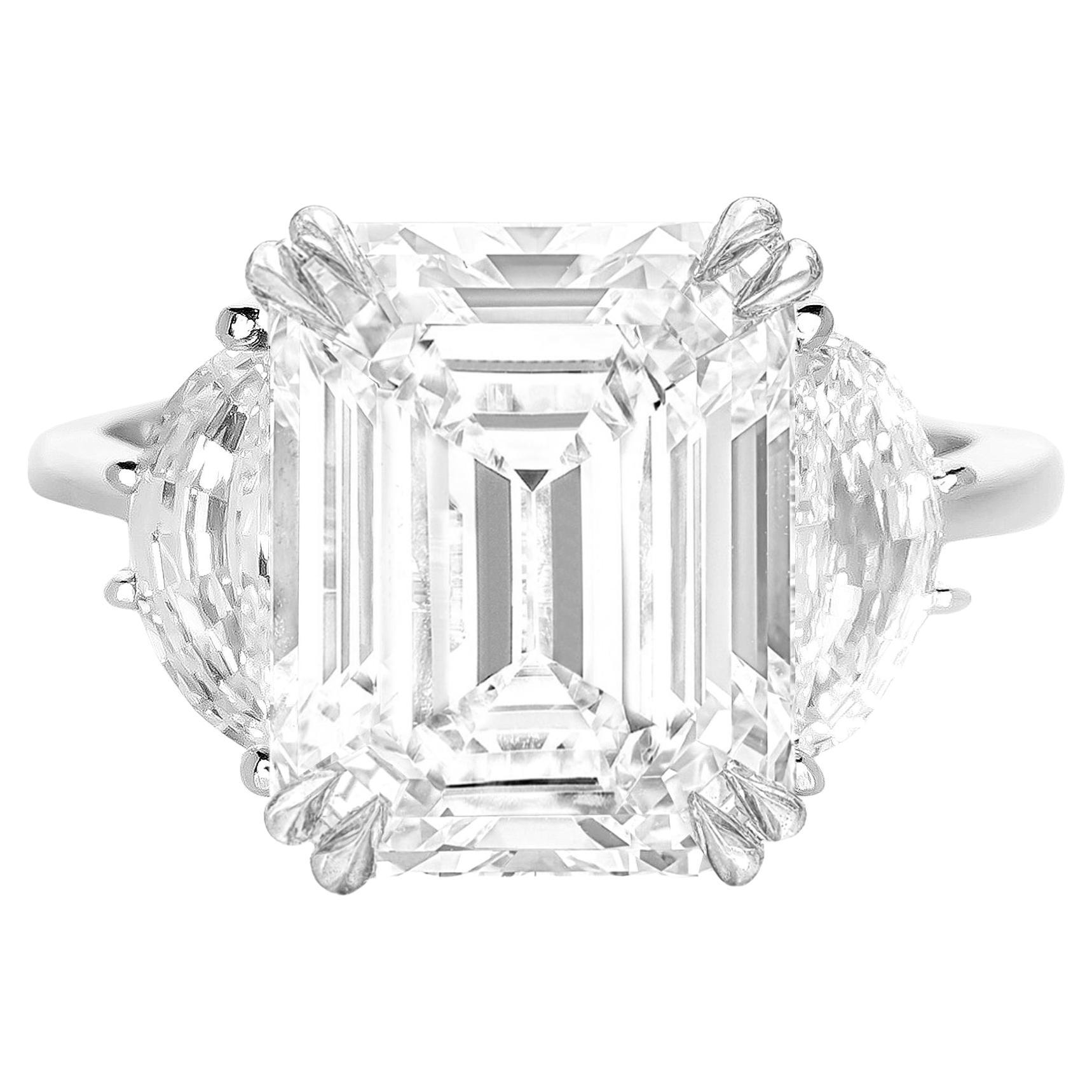 GIA Certified 6 Carat G Color VS Clarity Emerald Cut Diamond 18k White ...