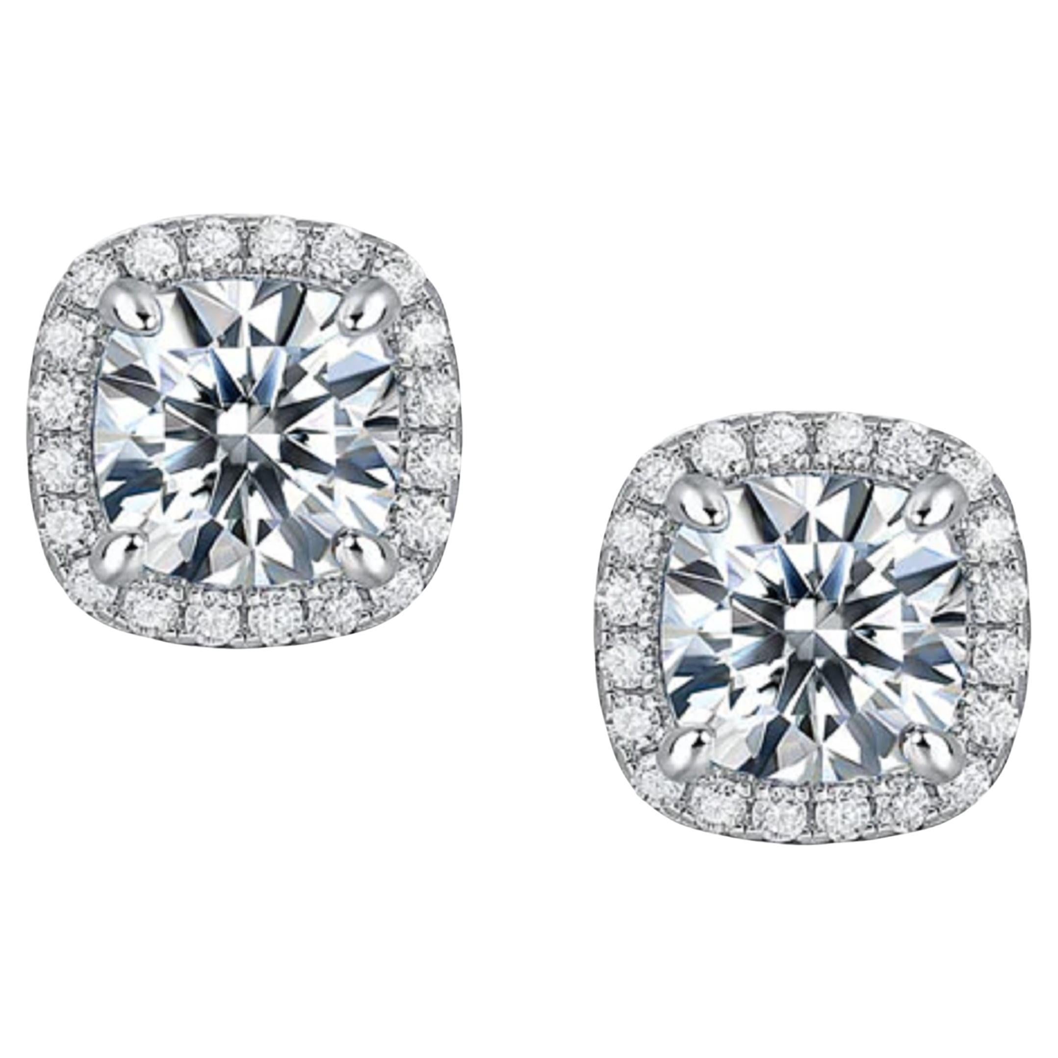 GIA Certified 4 Carat Radiant Cut Diamond Earrings For Sale at 1stDibs