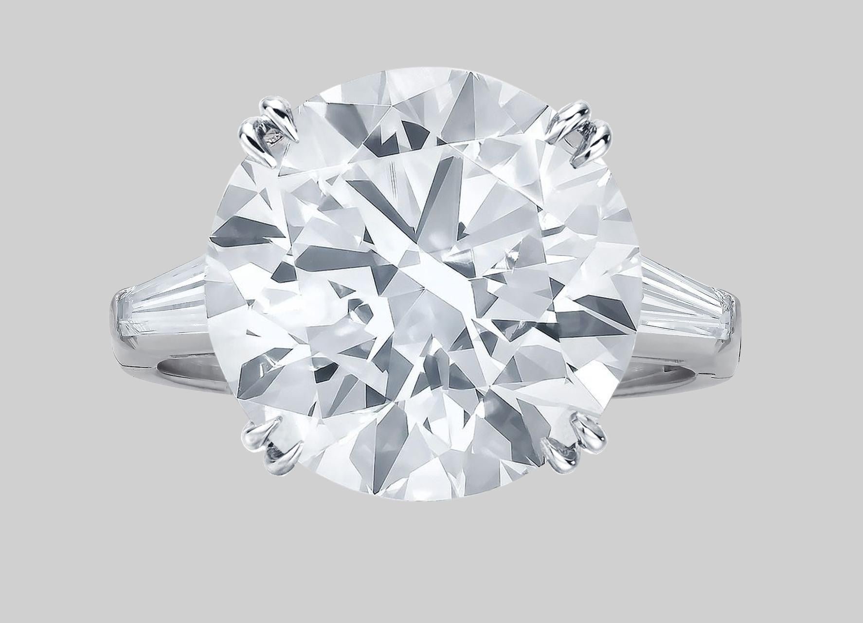 GIA Certified 6 Carat Flawless Round Brilliant Cut Diamond Ring For ...