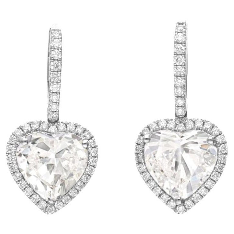 GIA Certified 6 Carat Heart Shape Diamond Studs For Sale at 1stDibs
