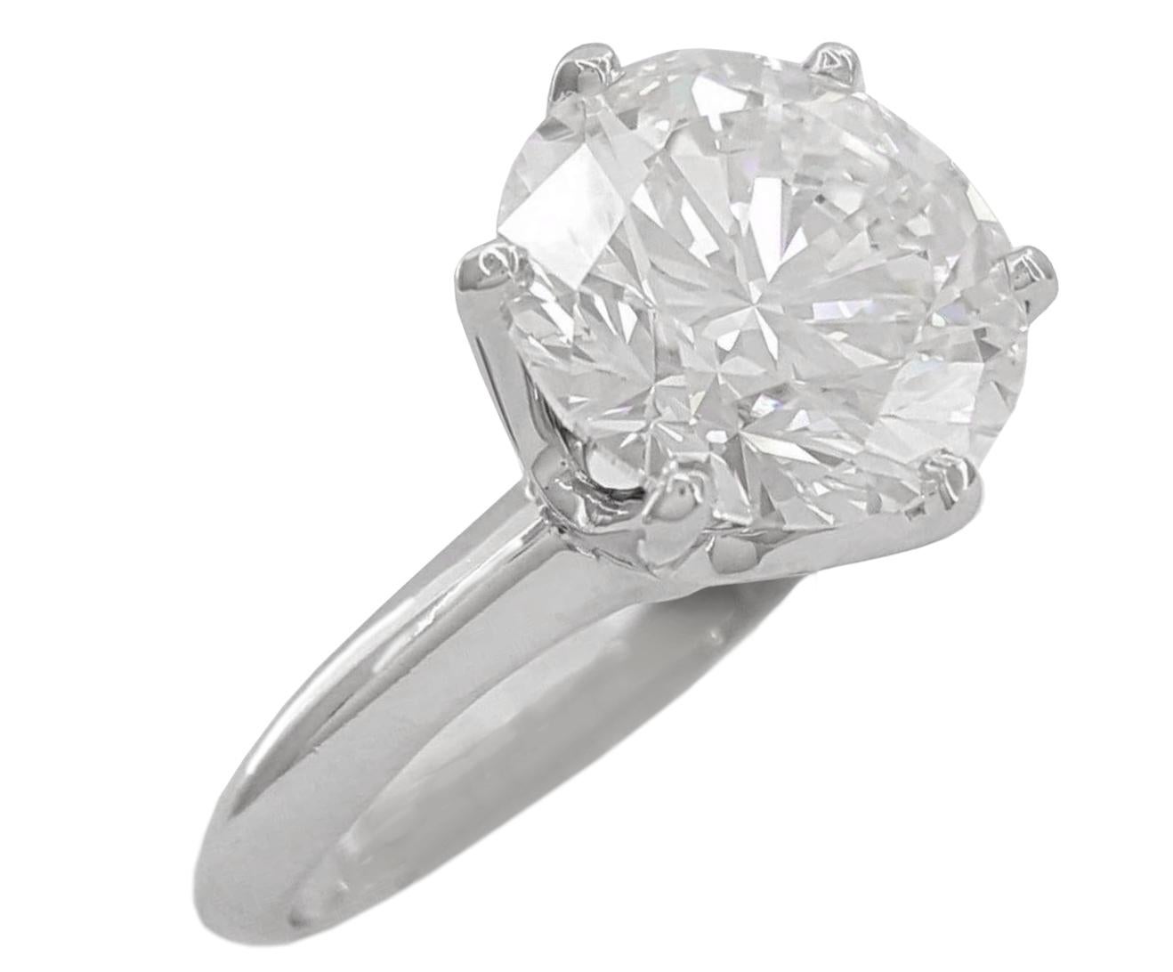 GIA Certified 6 Carat Round Brilliant Cut Diamond Platinum Ring For ...