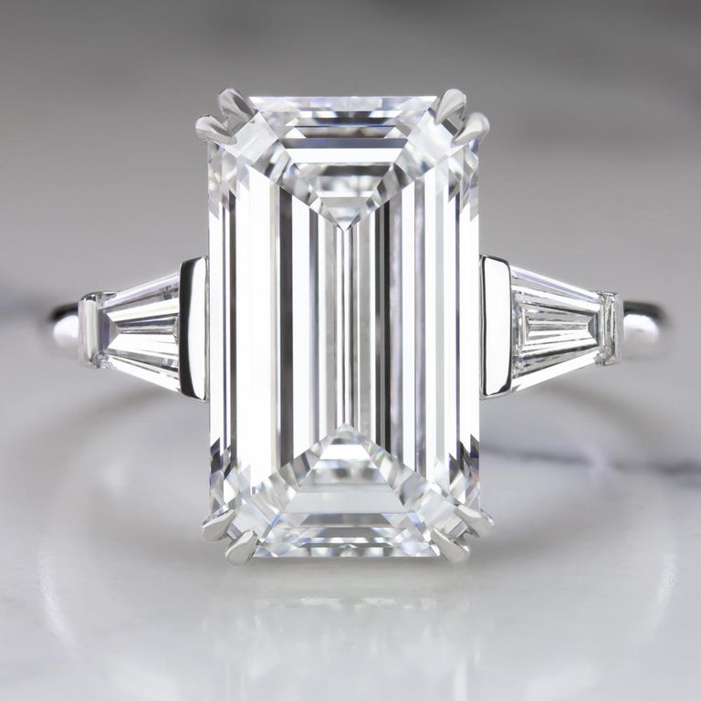 GIA Certified 6 Carat Type IIA Emerald Cut Diamond Solitaire Engagement ...