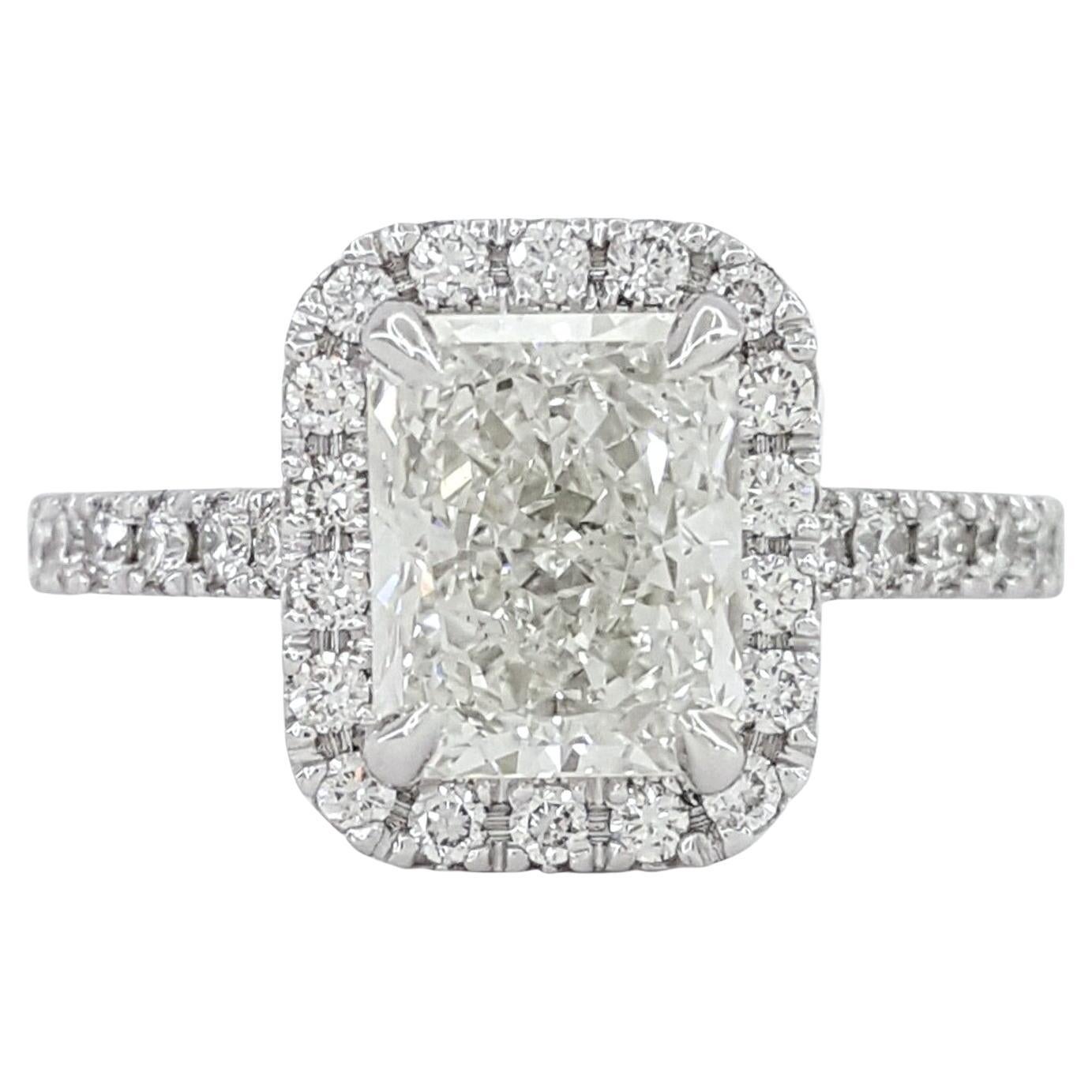 12.35ct Radiant Cut Diamond Platinum Ring at 1stDibs