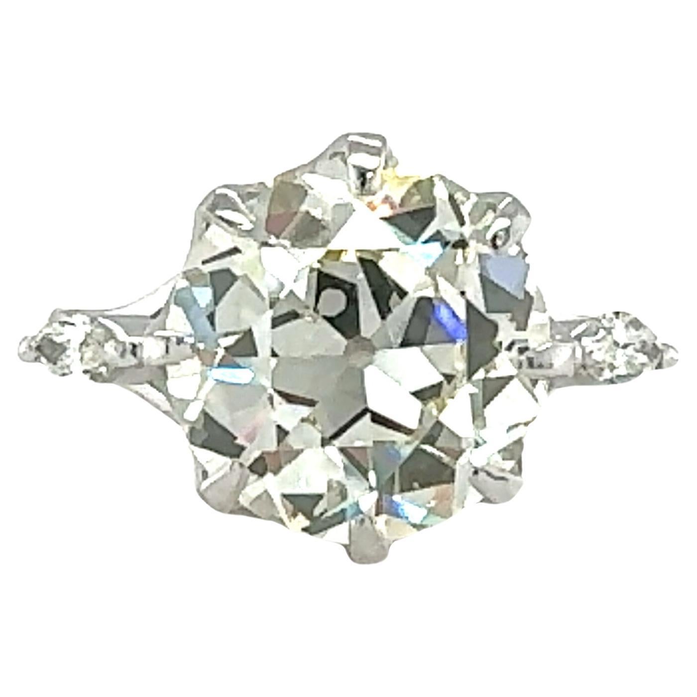 GIA Certified 6.16 Carat Diamond Platinum Victorian Engagement Ring For ...