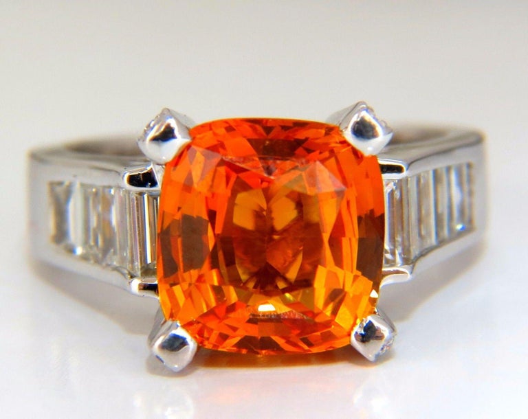 GIA Certified 6.41ct natural citrus bright vivid orange sapphire ...