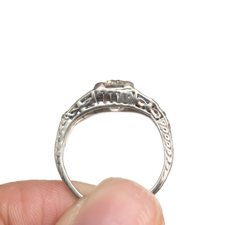 GIA Certified .69 Carat Diamond Platinum Engagement Ring For Sale at ...