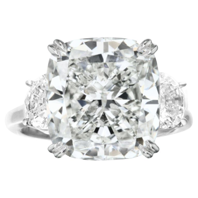 GIA Certified 7 Carat Cushion Cut H Color VS2 Clarity Diamond Platinum ...