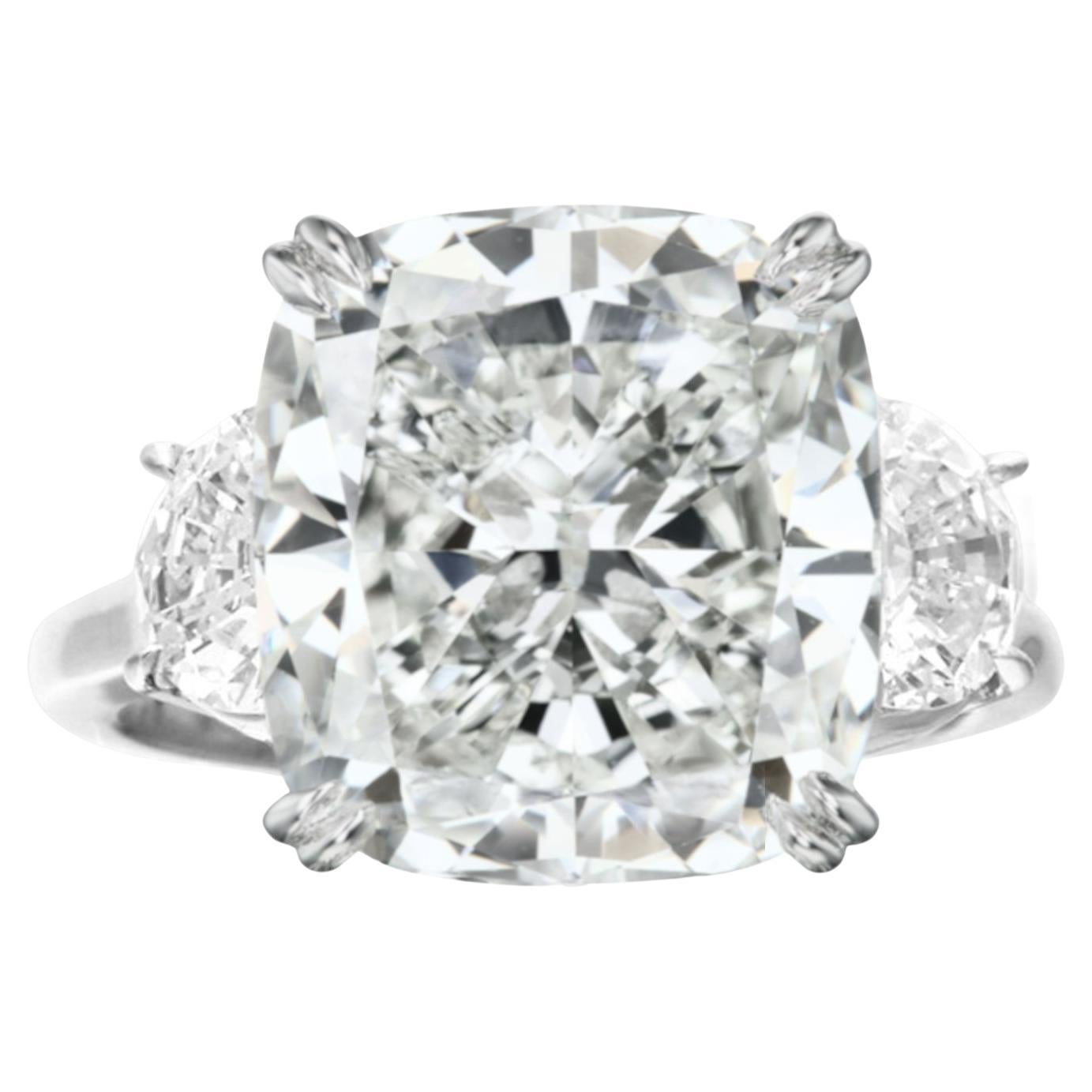 GIA Certified 7 Carat Cushion Cut H Color VS2 Clarity Diamond Platinum ...