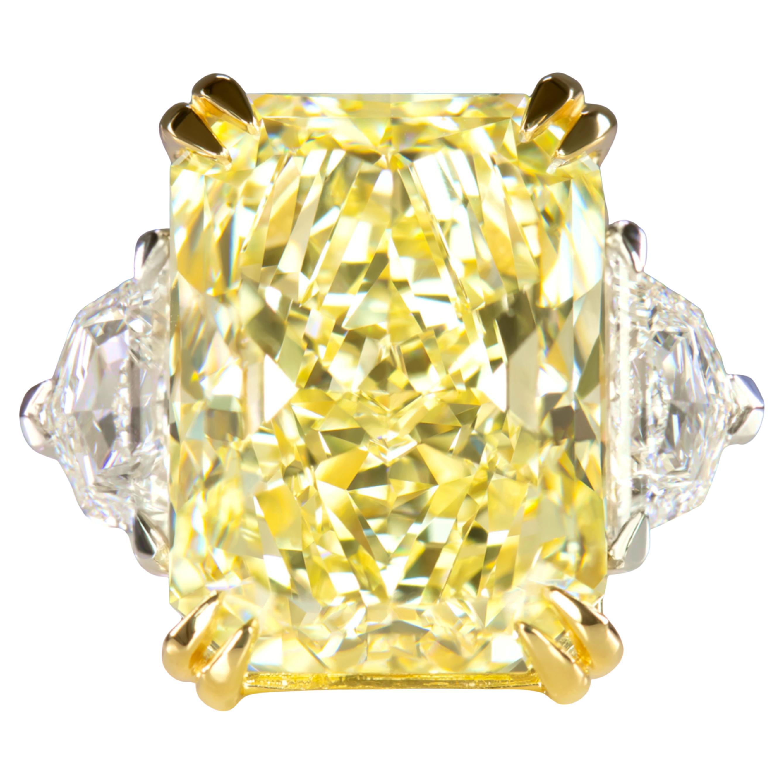 Emilio Jewelry 20.00 Carat Gia Certified Fancy Intense Yellow Diamond ...