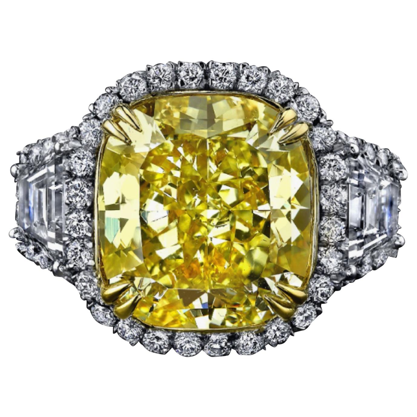 Magnificent Cushion Cut 5.53 carat Extraordinary Diamond Ring For Sale ...