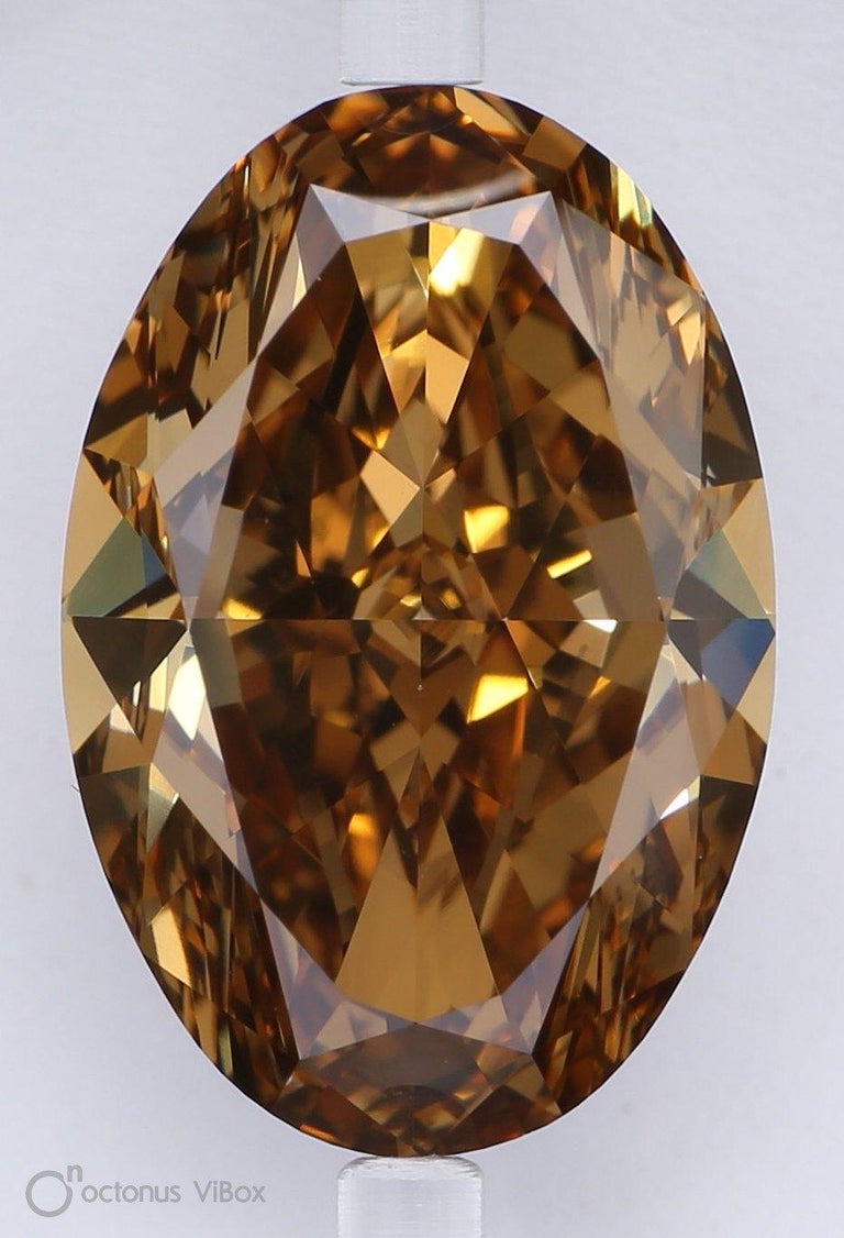 GIA Certified 7.04 Carat Natural Fancy Deep Brown Yellow VS2 Oval Cut ...
